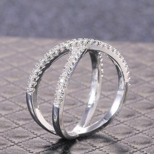 Jewelry | New 925 Silver Diamond Infinity Cross Ring | Poshmark